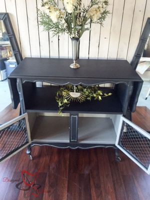 Black Metallic Drop Leaf Server!