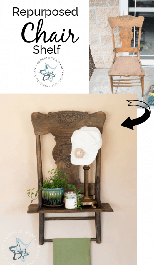 Repurposed Chair Shelf!