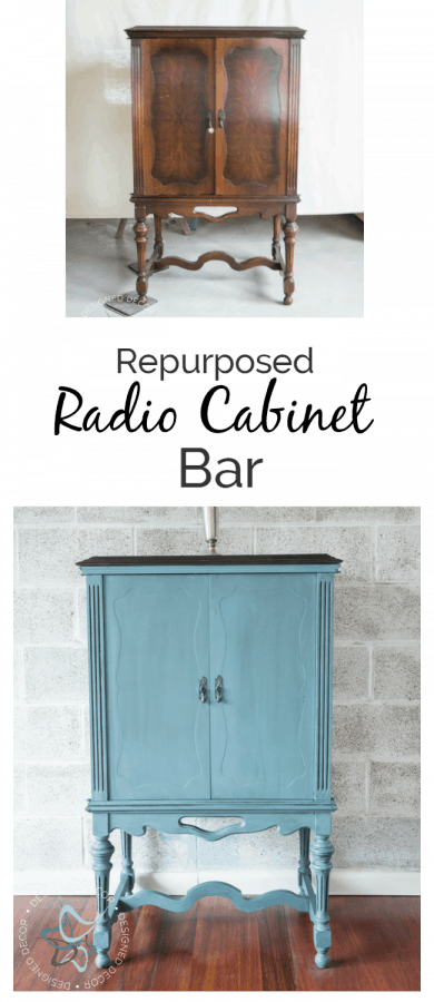 Repurposed Radio Cabinet Bar!