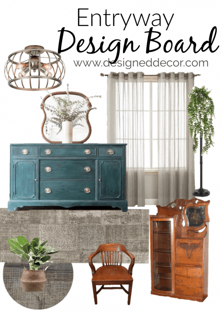 Modern Entryway Design Board with Vintage Touches
