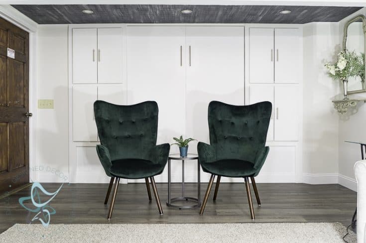 Modern Transitional Living Room Design-Touches of Vintage for the Airbnb
