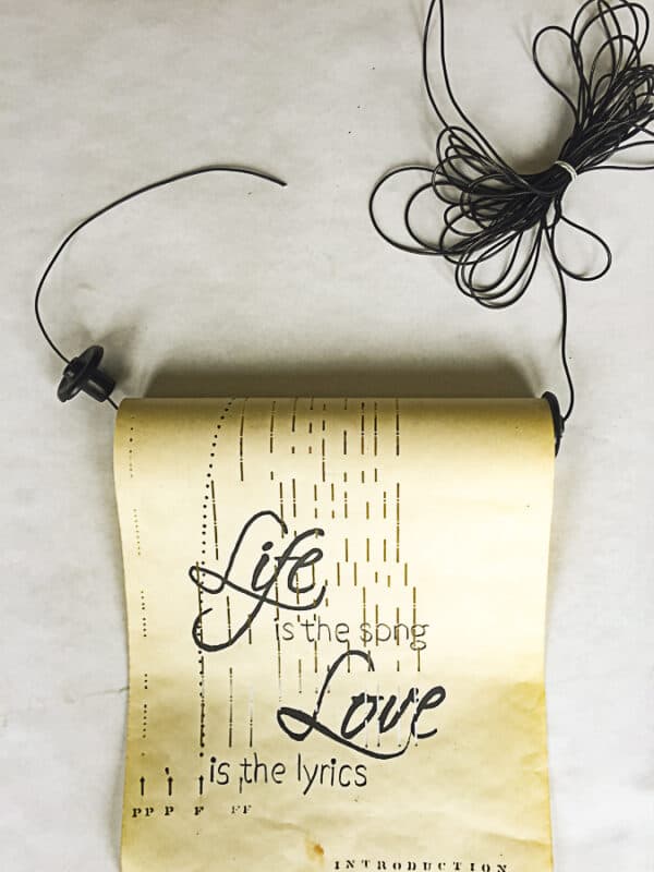 DIY piano scroll wall art