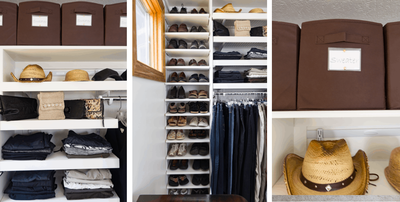 A practical DIY walk-in closet makeover on a budget