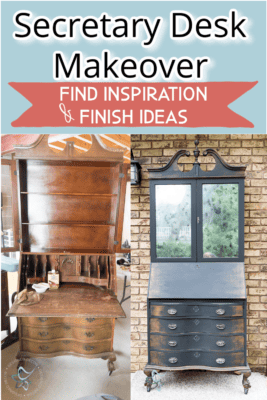 Beautiful Painted Antique Secretary Desk Makeover – before and after